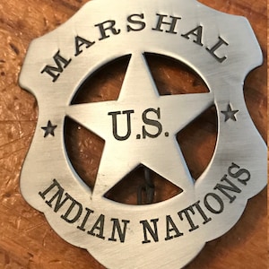 Custom Made "old WEST Styled "marshal Badge", Engraved With Your ...