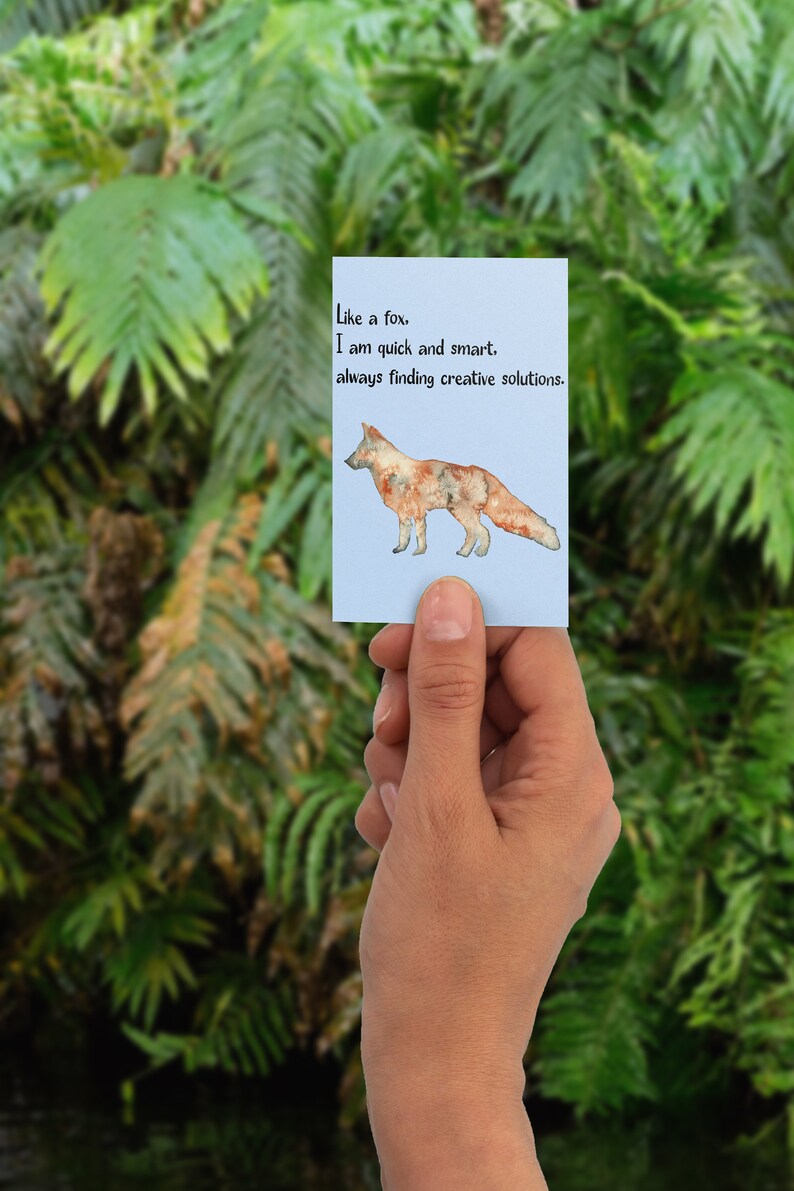 Digital Download Kids' & Adults' Animal-themed Affirmation Cards ...