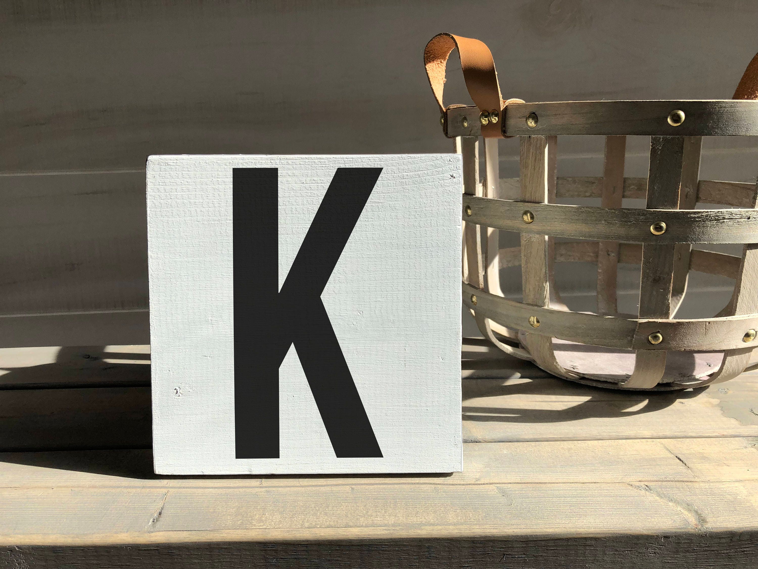 Farmhouse-farmhouse Sign-initial Sign-k Sign-initial Decor-wood Decor ...