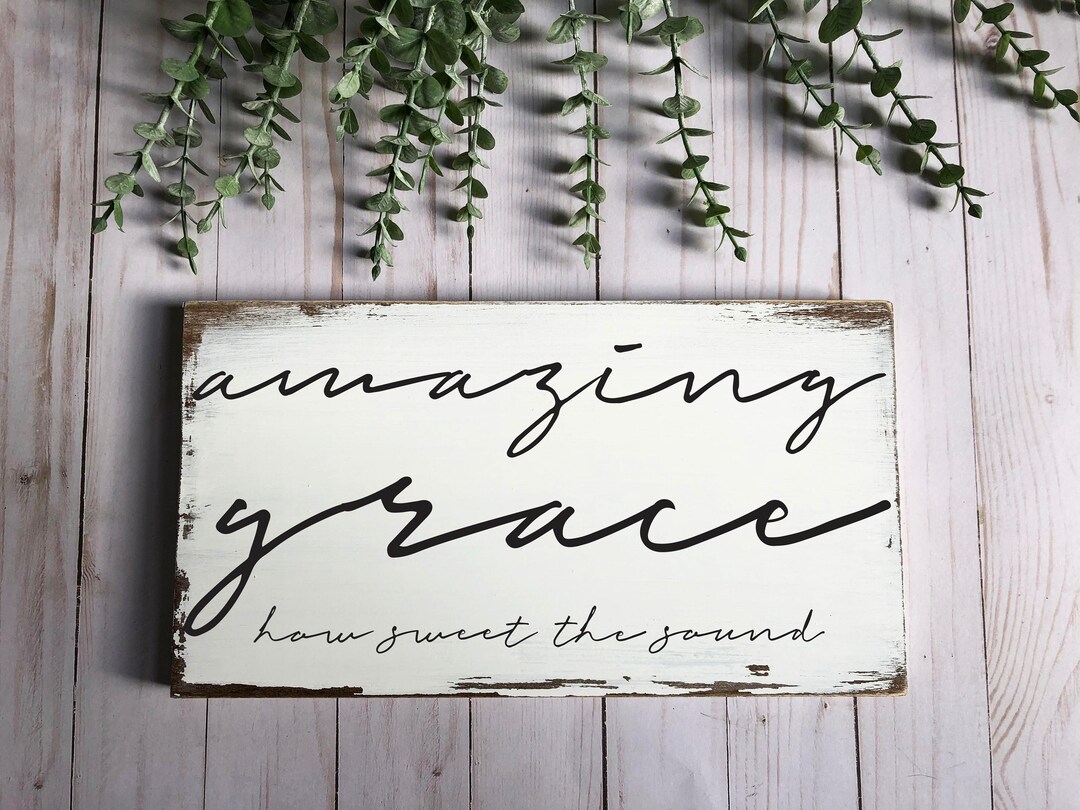 Amazing Grace-inspirational Sign-wood Sign-gospel Sign-hymn-christian ...
