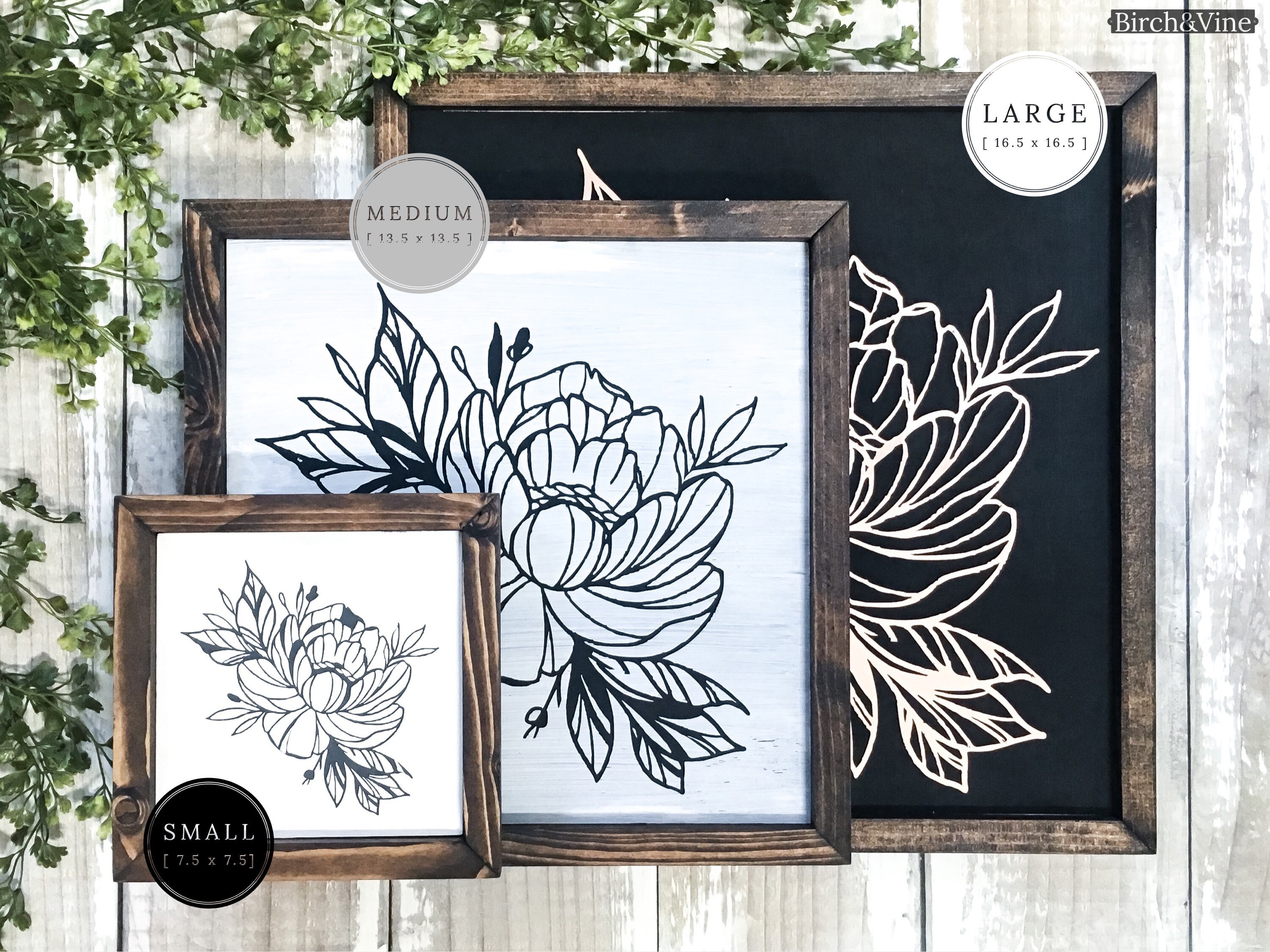 Summer Floral Vine Pattern Accent Wood Sign Botanical Accent | Etsy