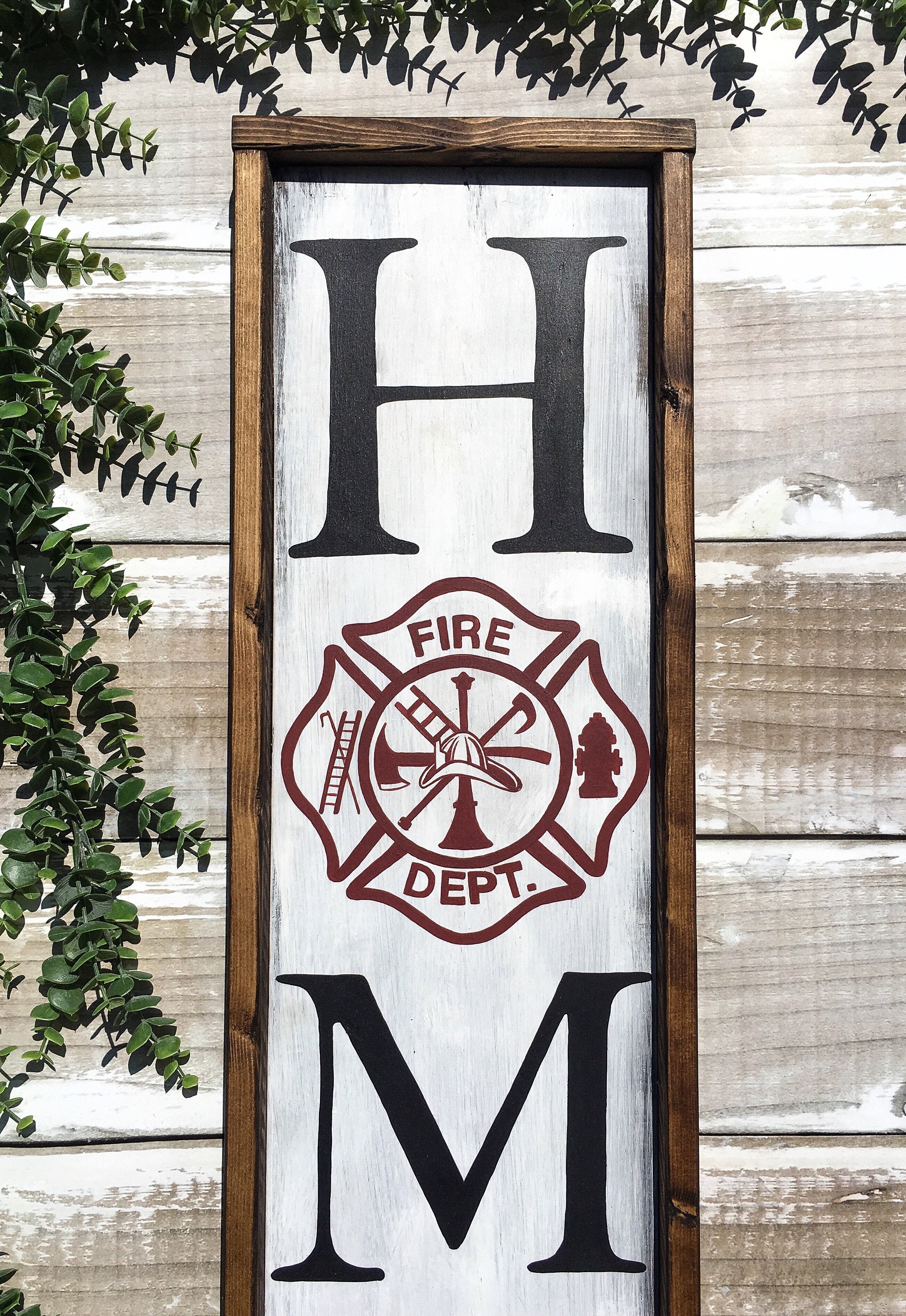 Firefighter HOME Wood Sign Firefighter Decor | Etsy