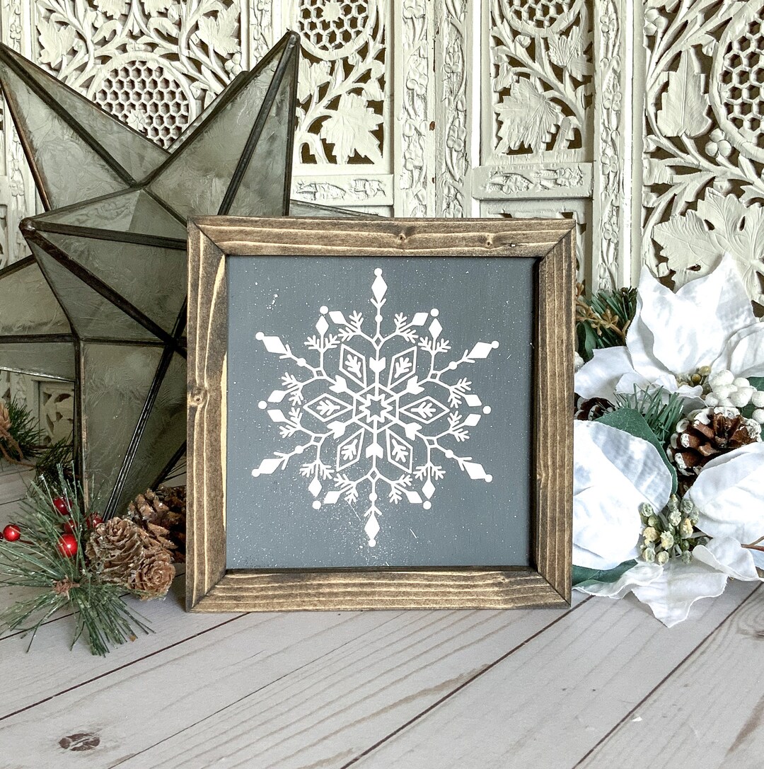 Frost Snowflake Wood Sign Winter Farmhouse Sign Snowflake Decor ...
