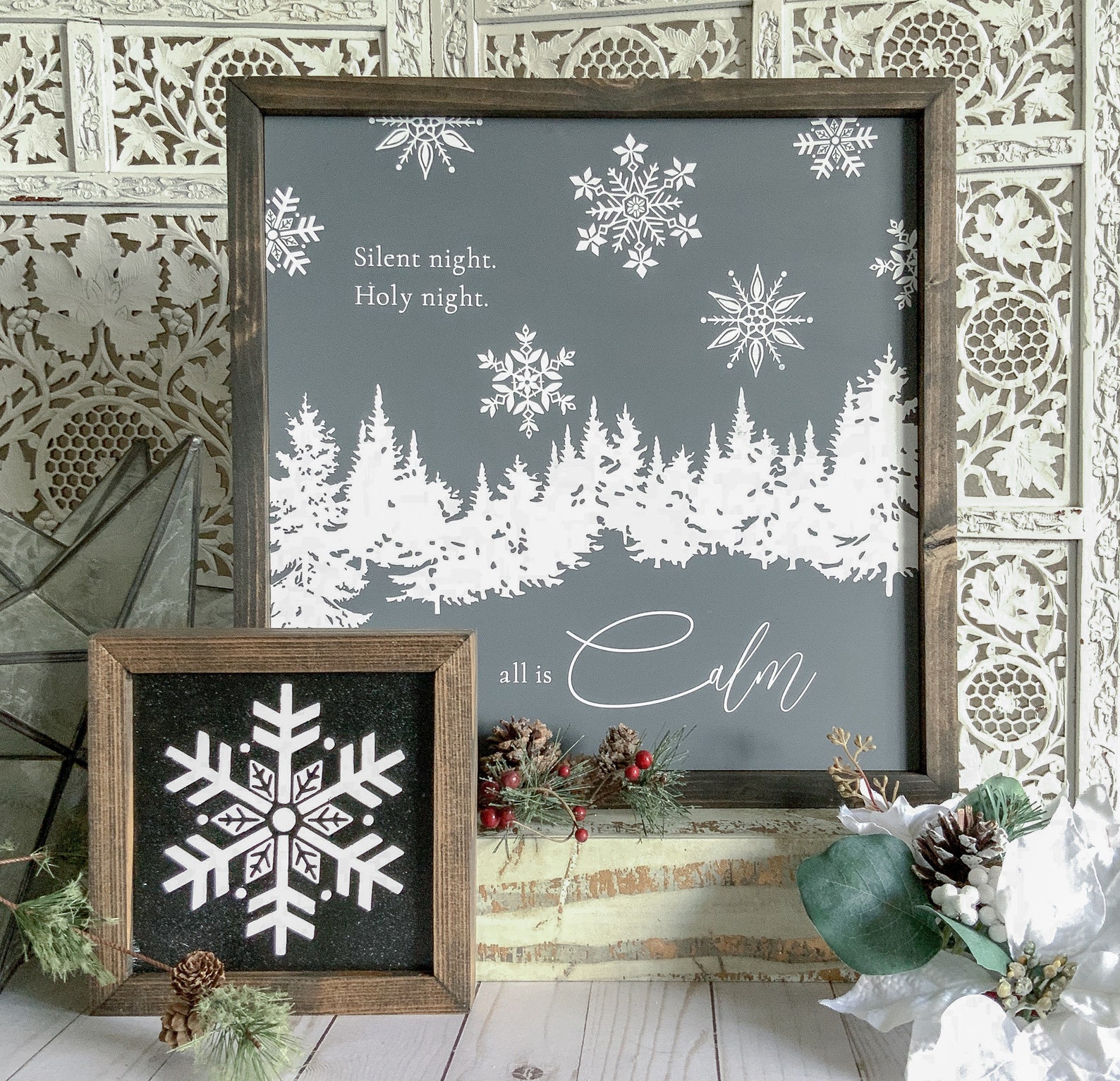 Shiver Snowflake Wood Sign Winter Farmhouse Sign Snowflake - Etsy