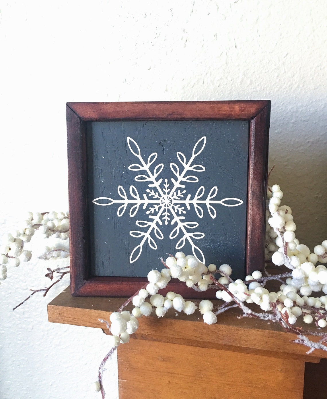 Snowflake Wood Sign Winter Farmhouse Sign Snowflake Decor | Etsy