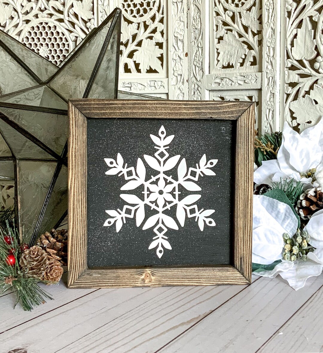 Chilly Snowflake Wood Sign Winter Farmhouse Sign Snowflake Decor ...