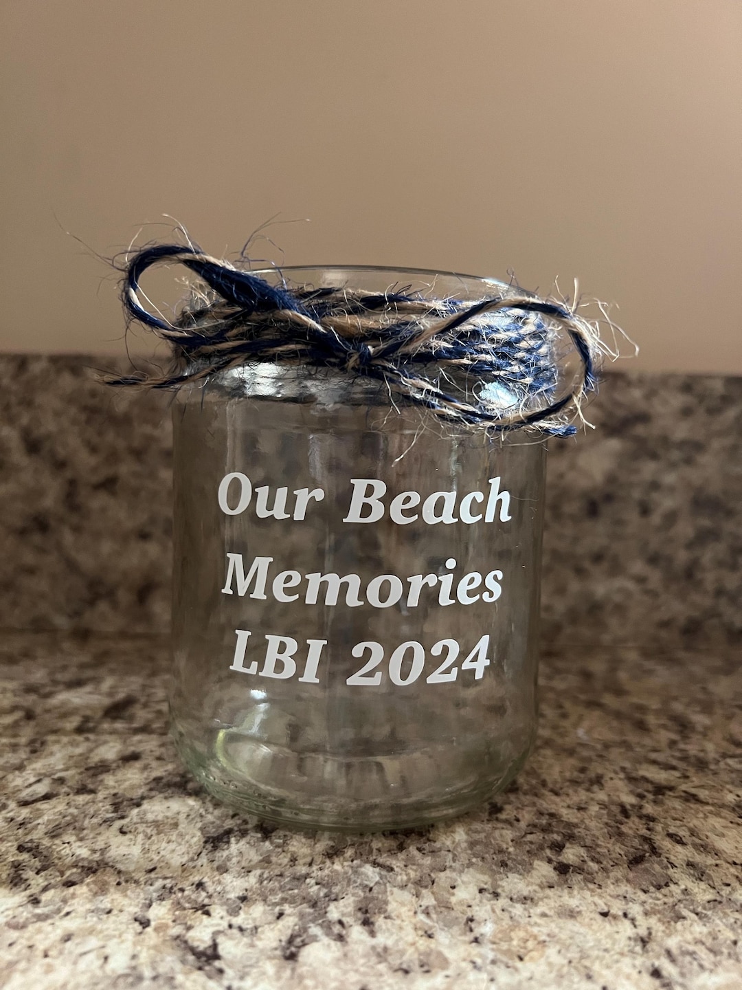 Our Beach Memories Glass Sea Shell Jar, Upcycled and Repurposed Glass ...