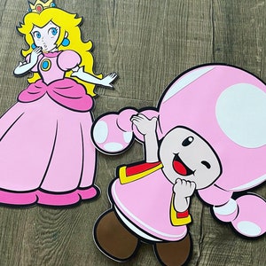 12-15 Inches Toadette and Peach Standee, Super Mario Birthday Theme ...