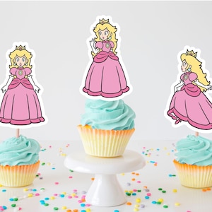Princess Peach Cupcake Toppers, Mario Brothers Toppers - Etsy