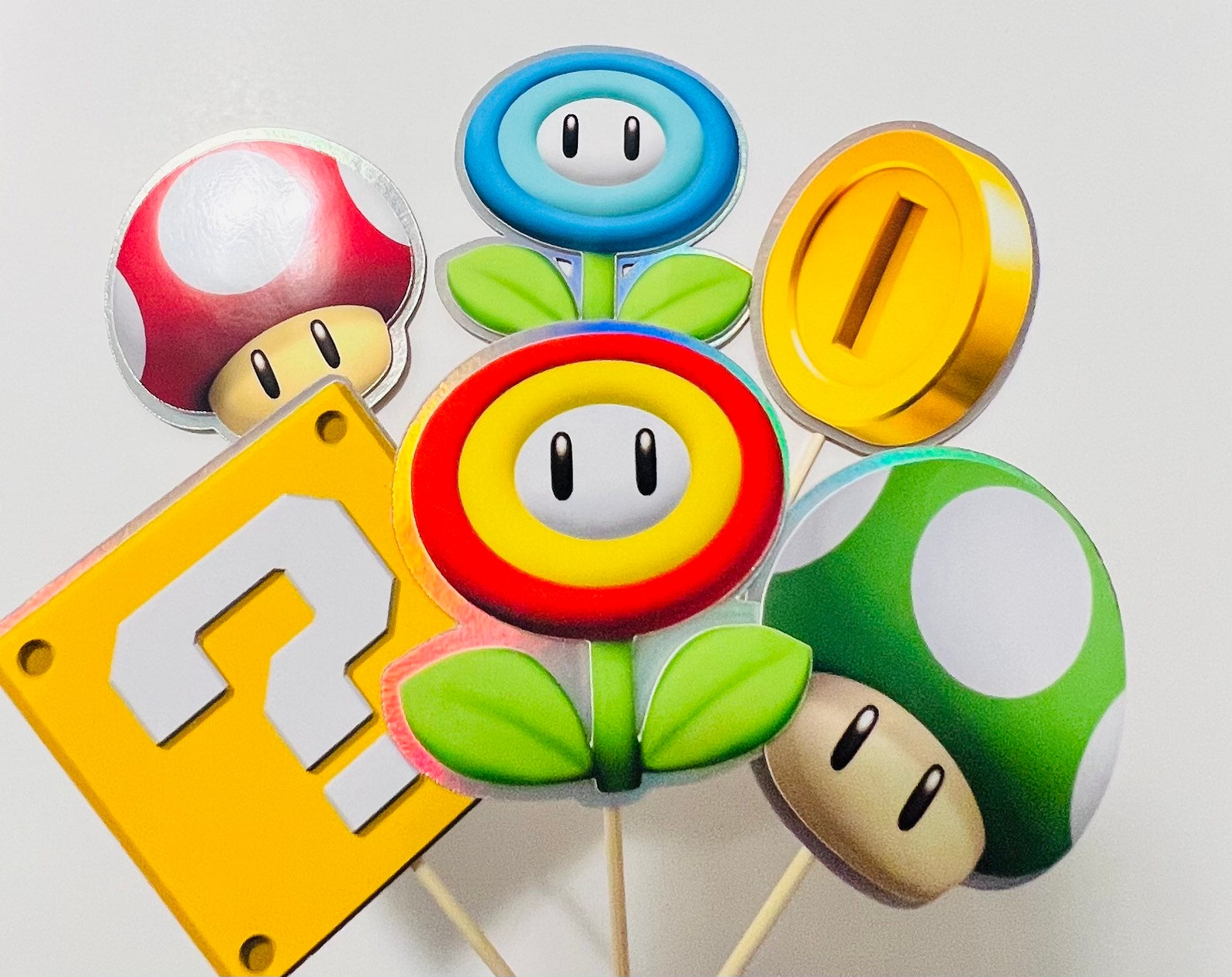 3dmushroom Toppers Coin Toppers Stars Flowers Cupcake - Etsy