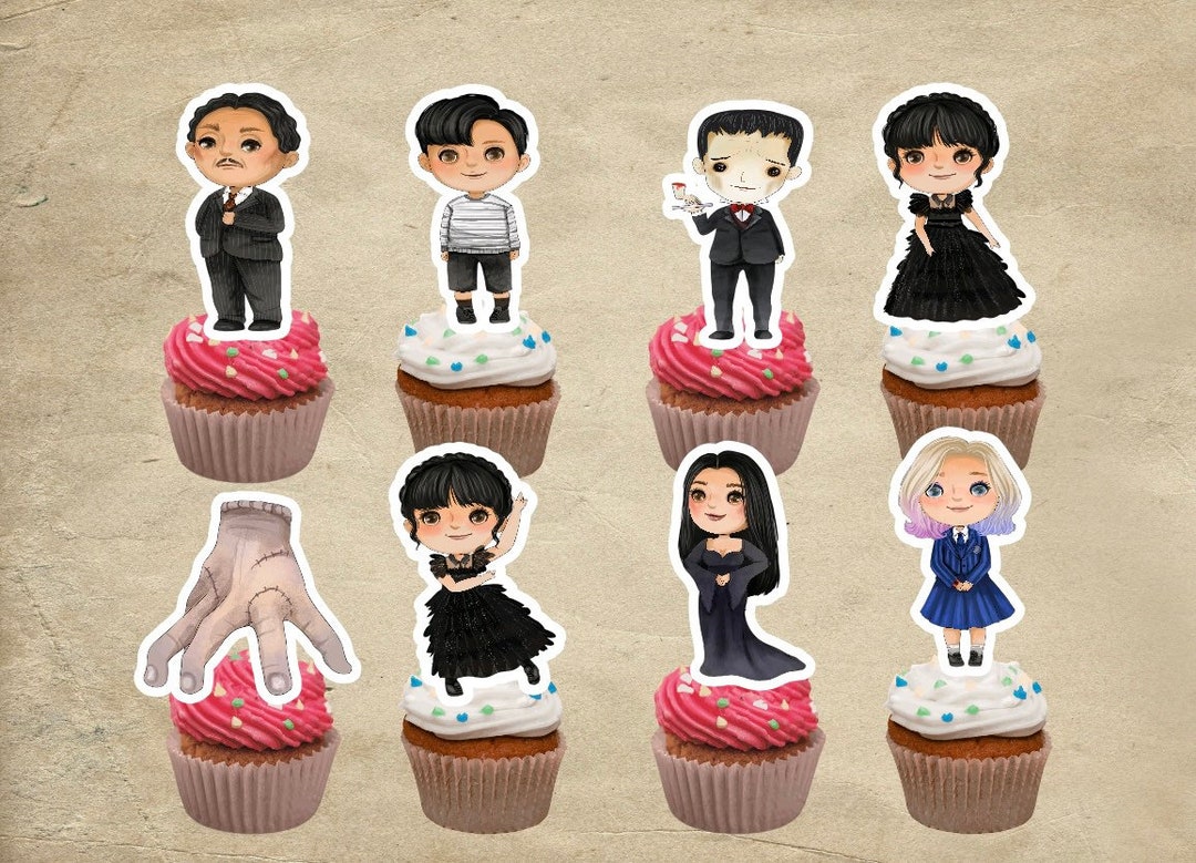 Set of Cute Halloween Cupcake Toppers, Hand Toppers - Etsy