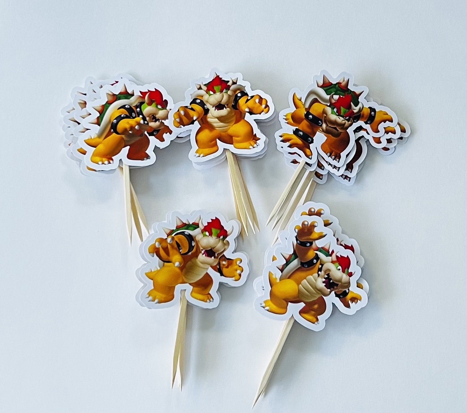 Bowser Inspired Cupcake Toppers Bowser Party Theme Bowser - Etsy