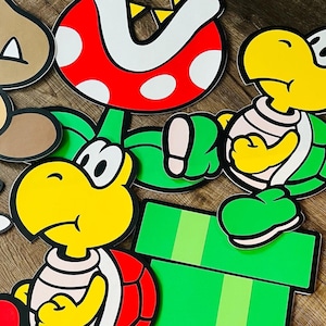 12|15 Inches Mario Characters, Goombas and Koopas Backdrop Decorations ...