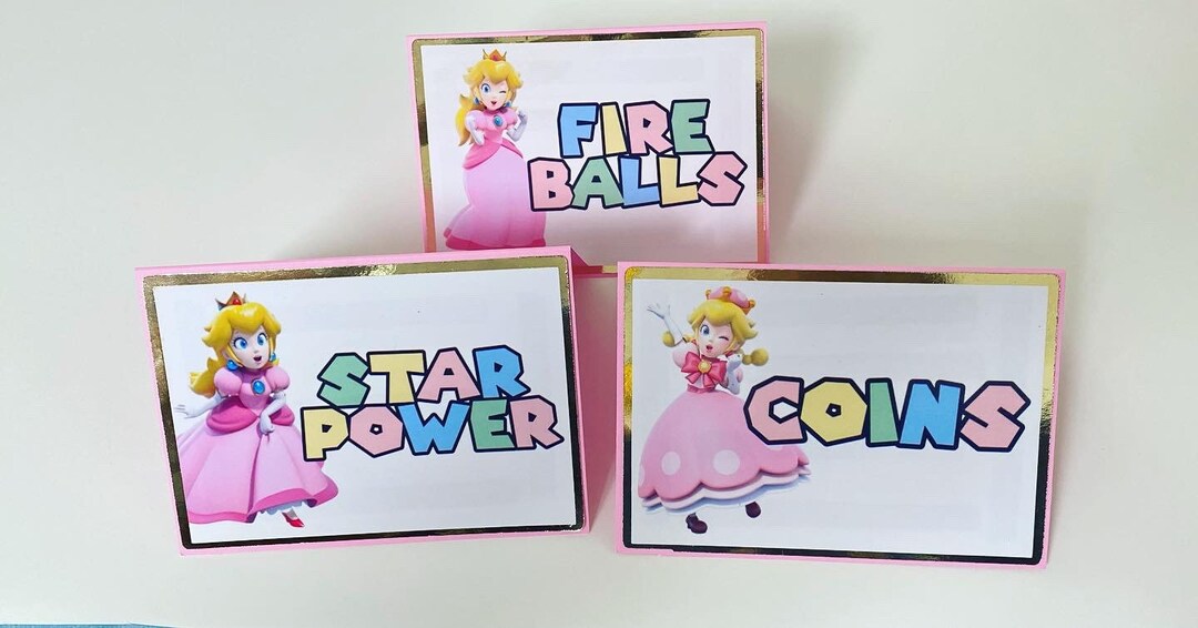 Princess Peach Food Labels, Snack Bar Label - Etsy