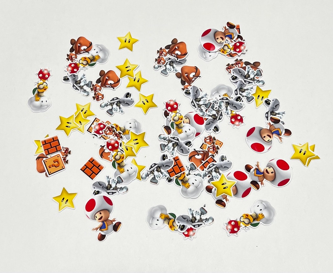 Cute Mario Confetti, Star and Mushroom Table Scatter, Party Confetti - Etsy