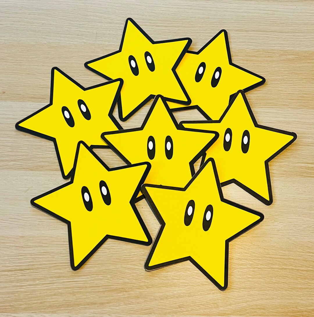 Set of Mario Stars Cutouts, Star Party Decoration Cutouts - Etsy