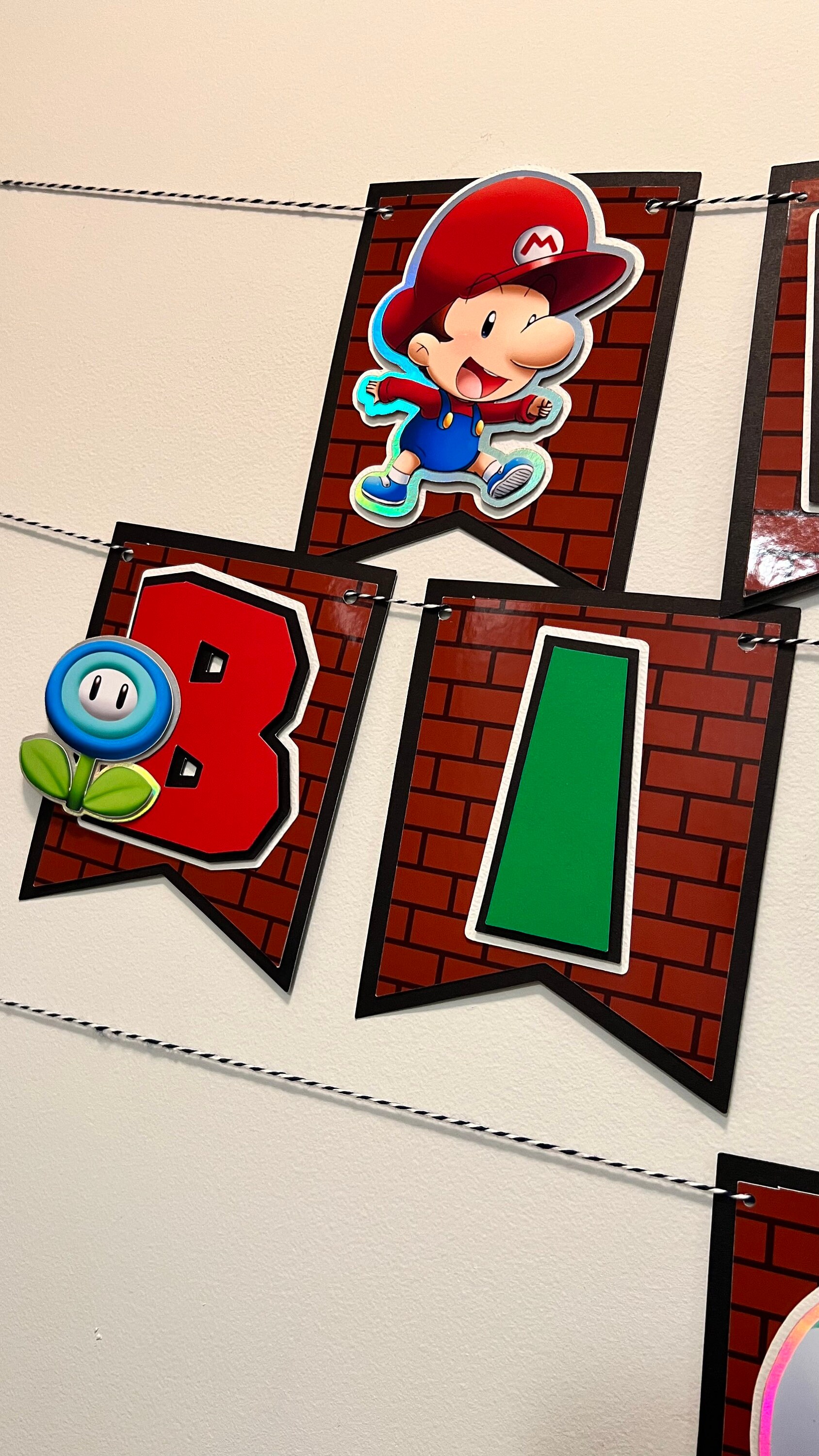 3D Mario Inspired Happy Birthday Banner Age Banner One - Etsy