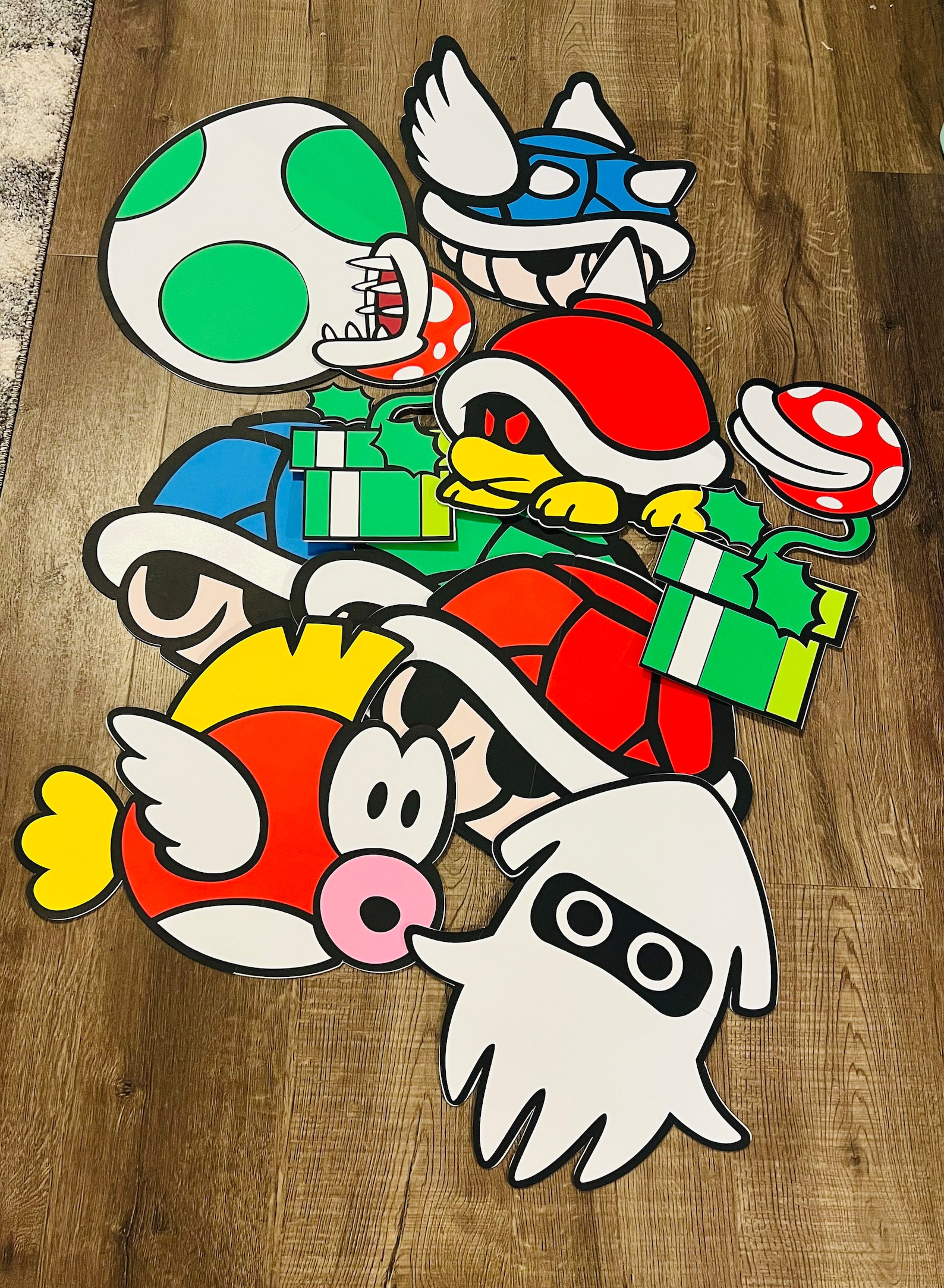 15 Inches Mario Characters Cheep-cheep Blooper Fire Flower - Etsy