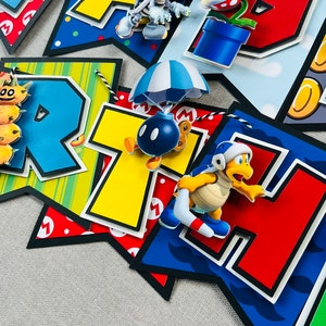 3D Mario Inspired Happy Birthday Banner, Age Banner, One Banner, Mario ...