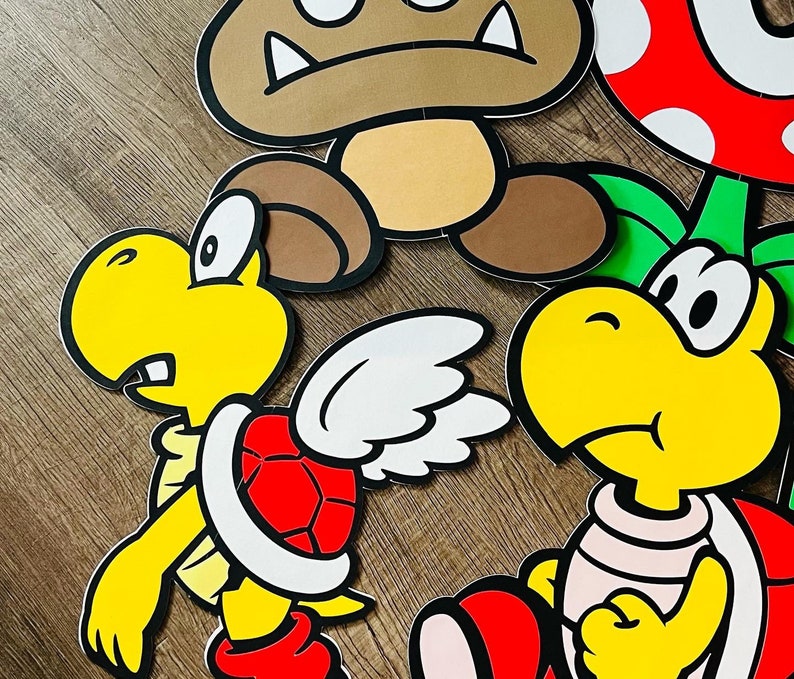 1215 Inches Mario Characters Goombas and Koopas Backdrop - Etsy