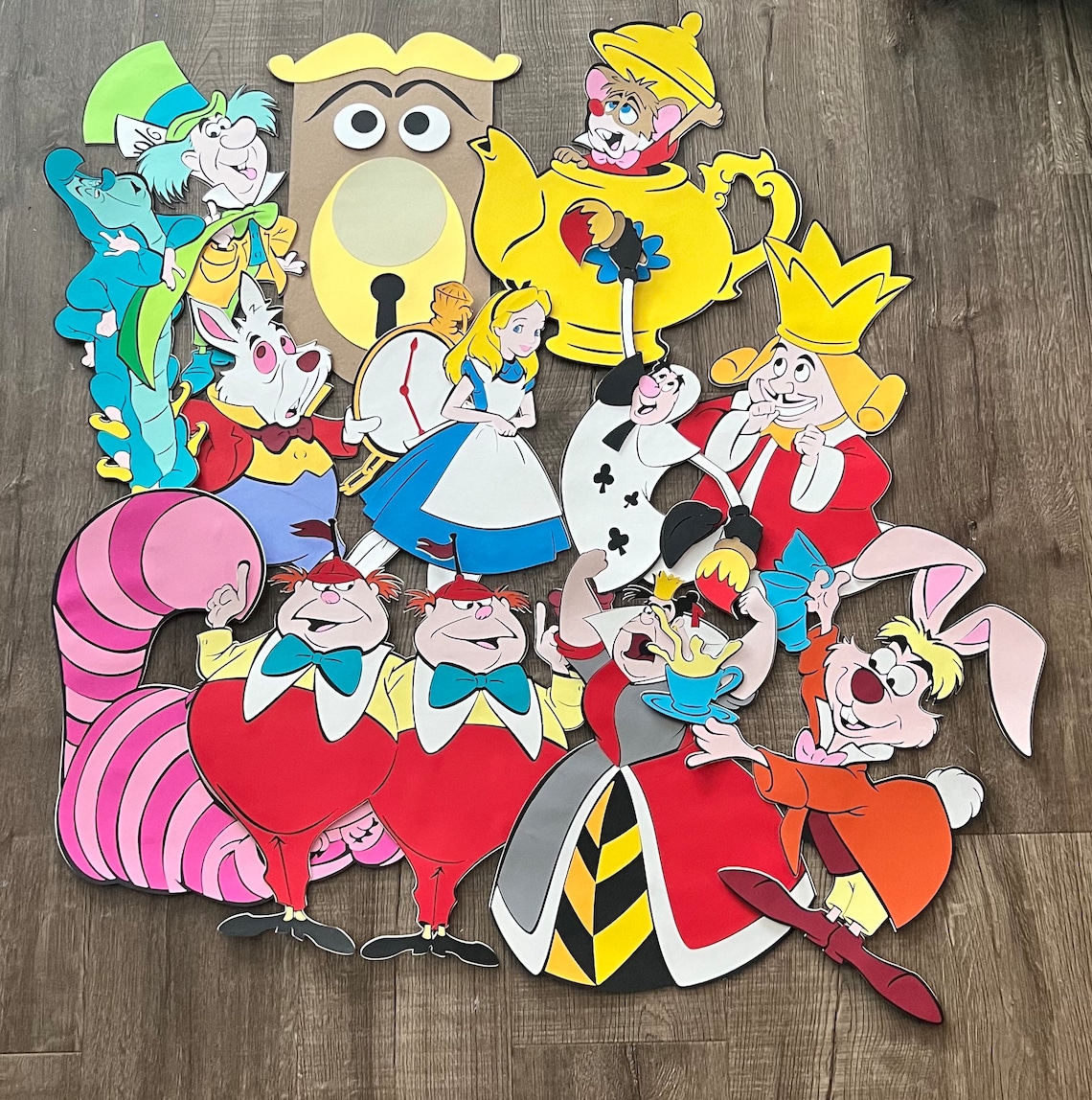 12 Inches Character Cutouts, Birthday Centerpiece Cutouts, Wonderland ...