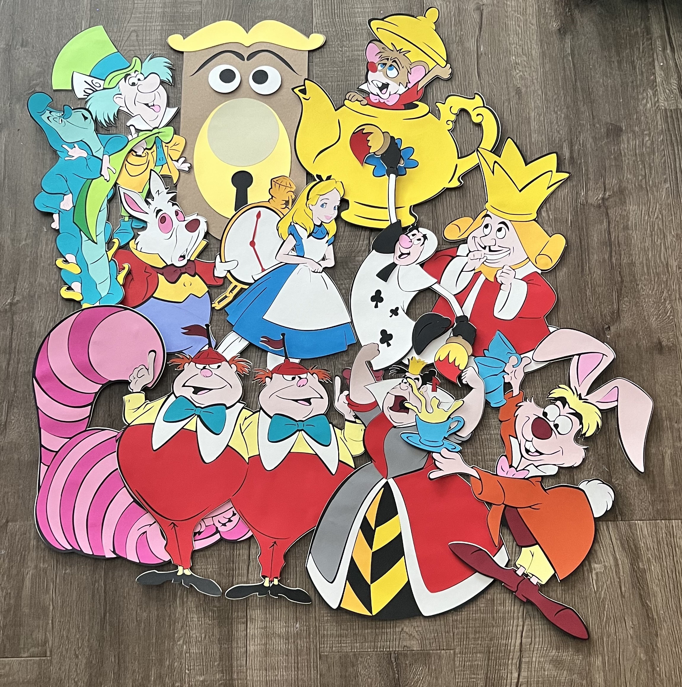 12 Inches Character Cutouts, Birthday Centerpiece Cutouts, Wonderland ...