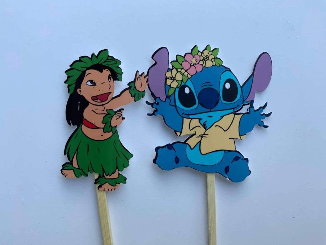 Set of Lilo and Stitch Cupcake Toppers, Lilo and Stitch Hawaiian ...