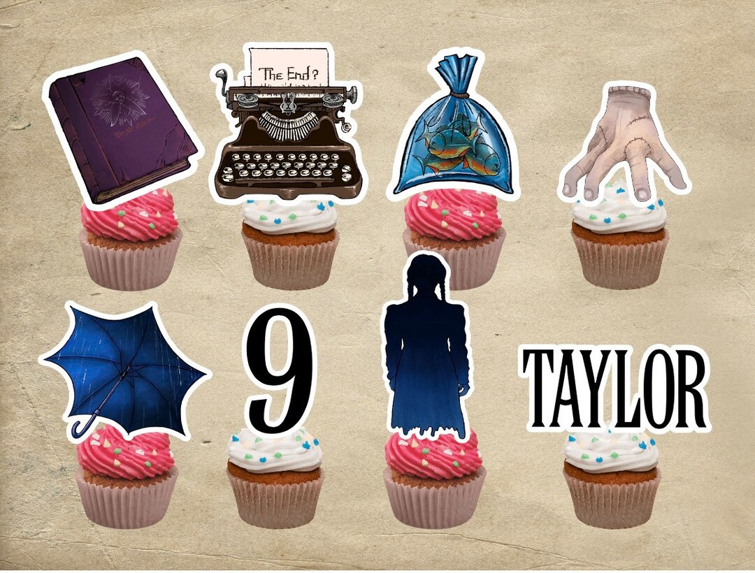 Set of Cute Halloween Cupcake Toppers, Hand Toppers, Book Toppers, Name ...
