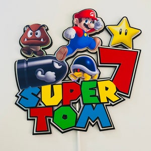 Customize Mario Inspired Cake Topper, Name and Age Cake Topper, Game ...