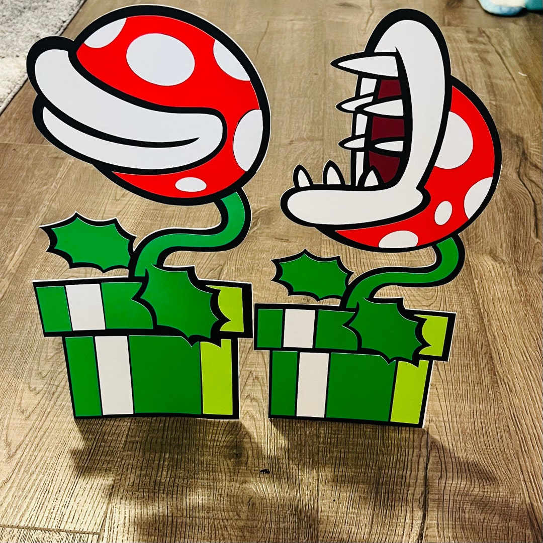15 Inches Piranha Plant Party Decoration, Mario Theme Party, Stand ...
