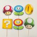 3D Mario Cupcake Toppers, Mario Coins Toppers, Star Cupcake Toppers ...