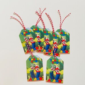 Customize Mario Inspired Thank You Tags, Name Tags, Game Theme Gift ...
