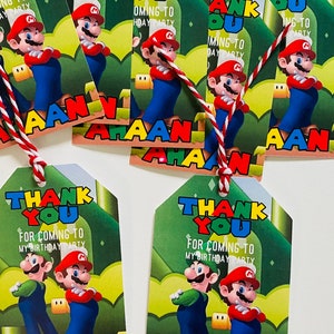 Customize Mario Inspired Thank You Tags, Name Tags, Game Theme Gift ...