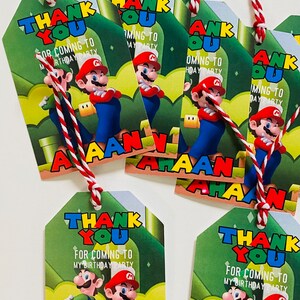 Customize Mario Inspired Thank You Tags, Name Tags, Game Theme Gift ...