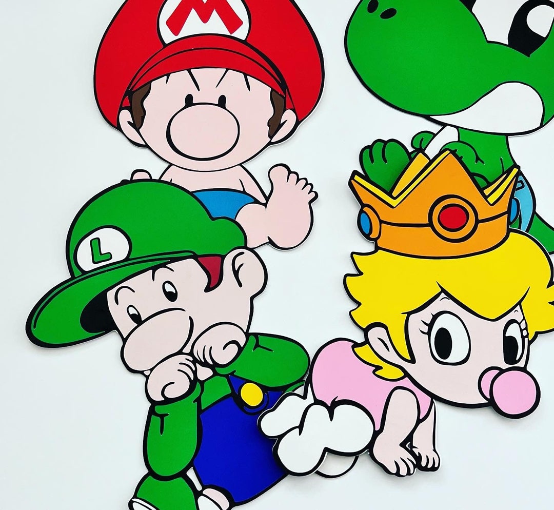 2 Feet Baby Character Standee, Mario, Luigi, Peach, Yoshi Die Cuts ...