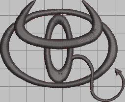 Toyota Devil Horns With Tail Embroidery File - Etsy