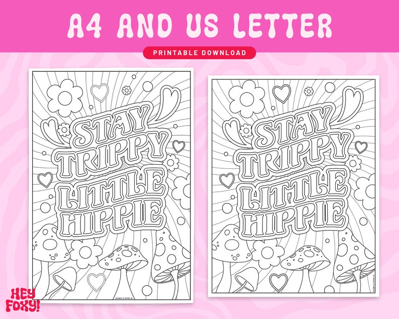 Retro Inspired Quote Colouring Pages Printable Coloring - Etsy Australia