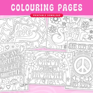 Retro Inspired Quote Colouring Pages Printable Coloring Sheets for ...