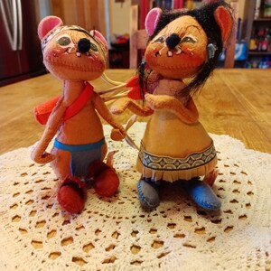 Lot of 2 Annalee Mobilitee Dolls, Inc Native American Mice - Etsy