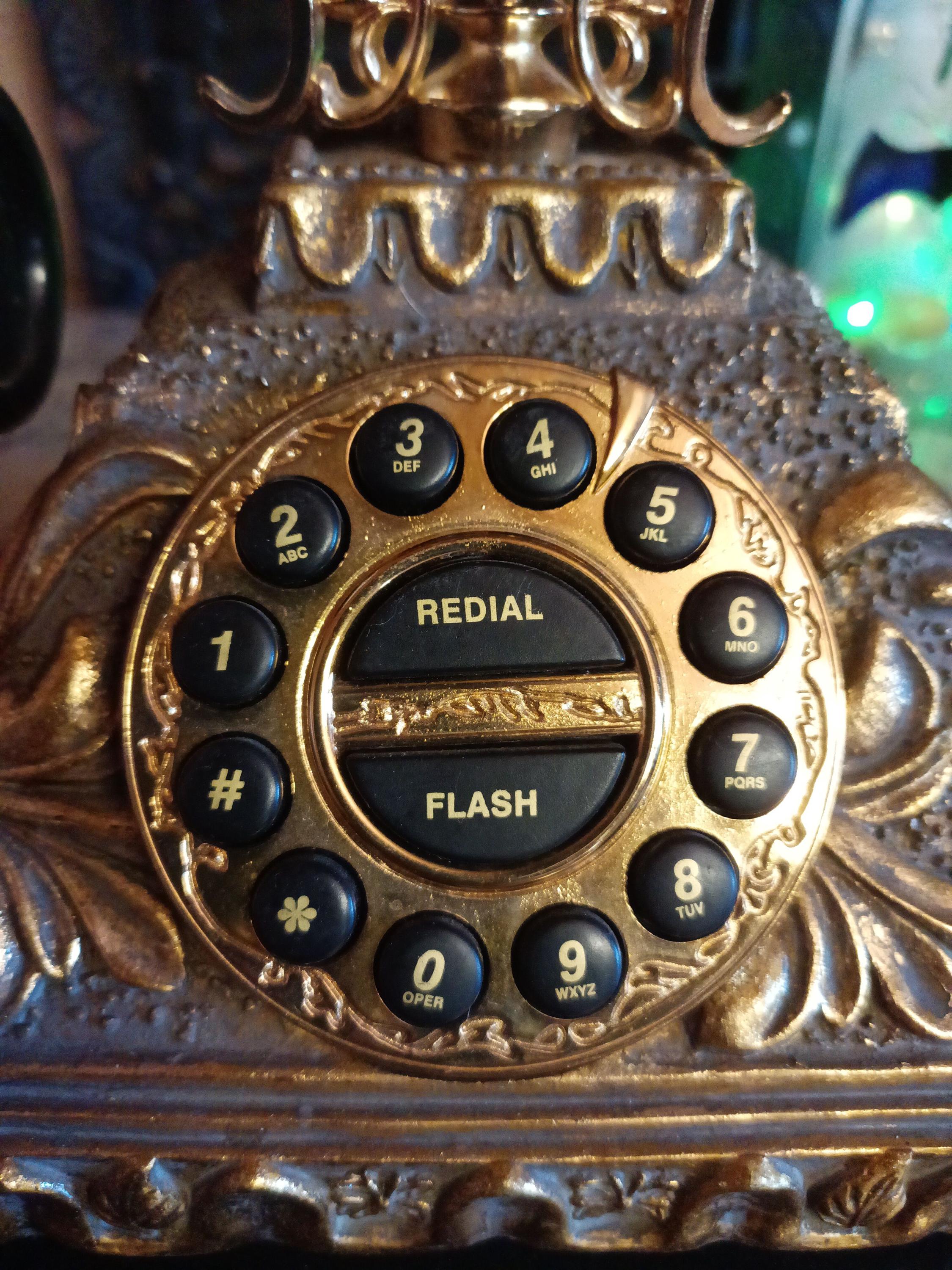 Vintage-repro Gold Push Dial Phone - Etsy