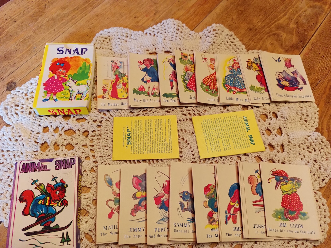 Vintage Snap & Animal Snap Card Games (incomplete) - Etsy