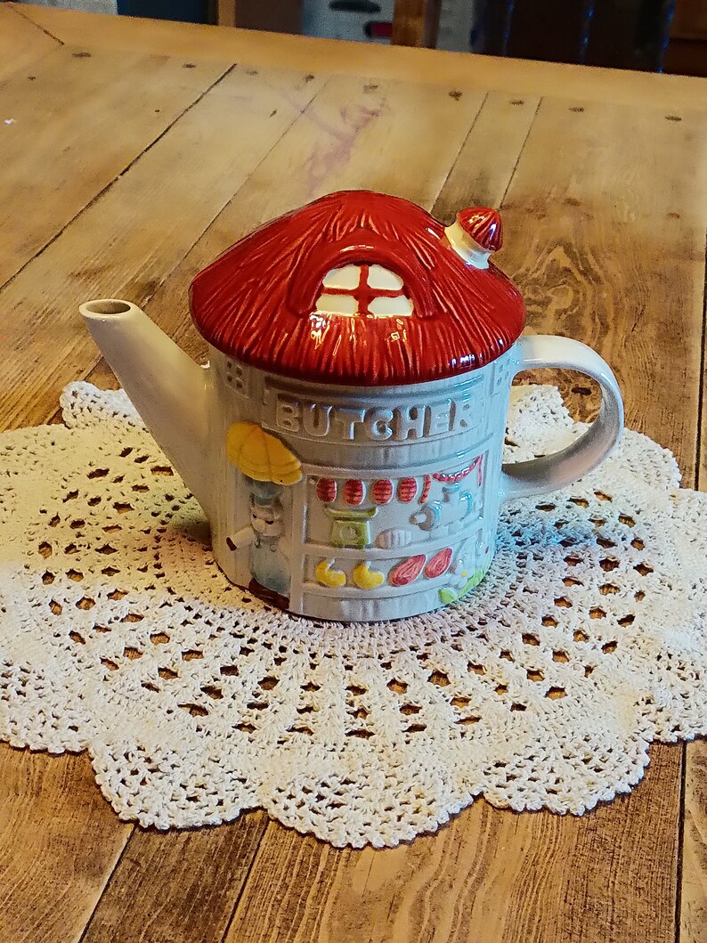 Ceramic Butcher Shop and Swine Chef Tea Pot - Etsy