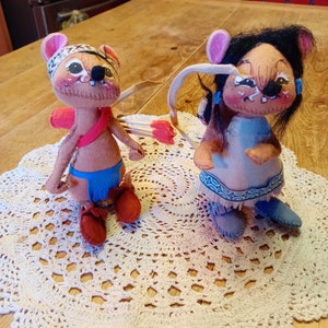 Lot of 2 Annalee Mobilitee Dolls, Inc Native American Mice - Etsy
