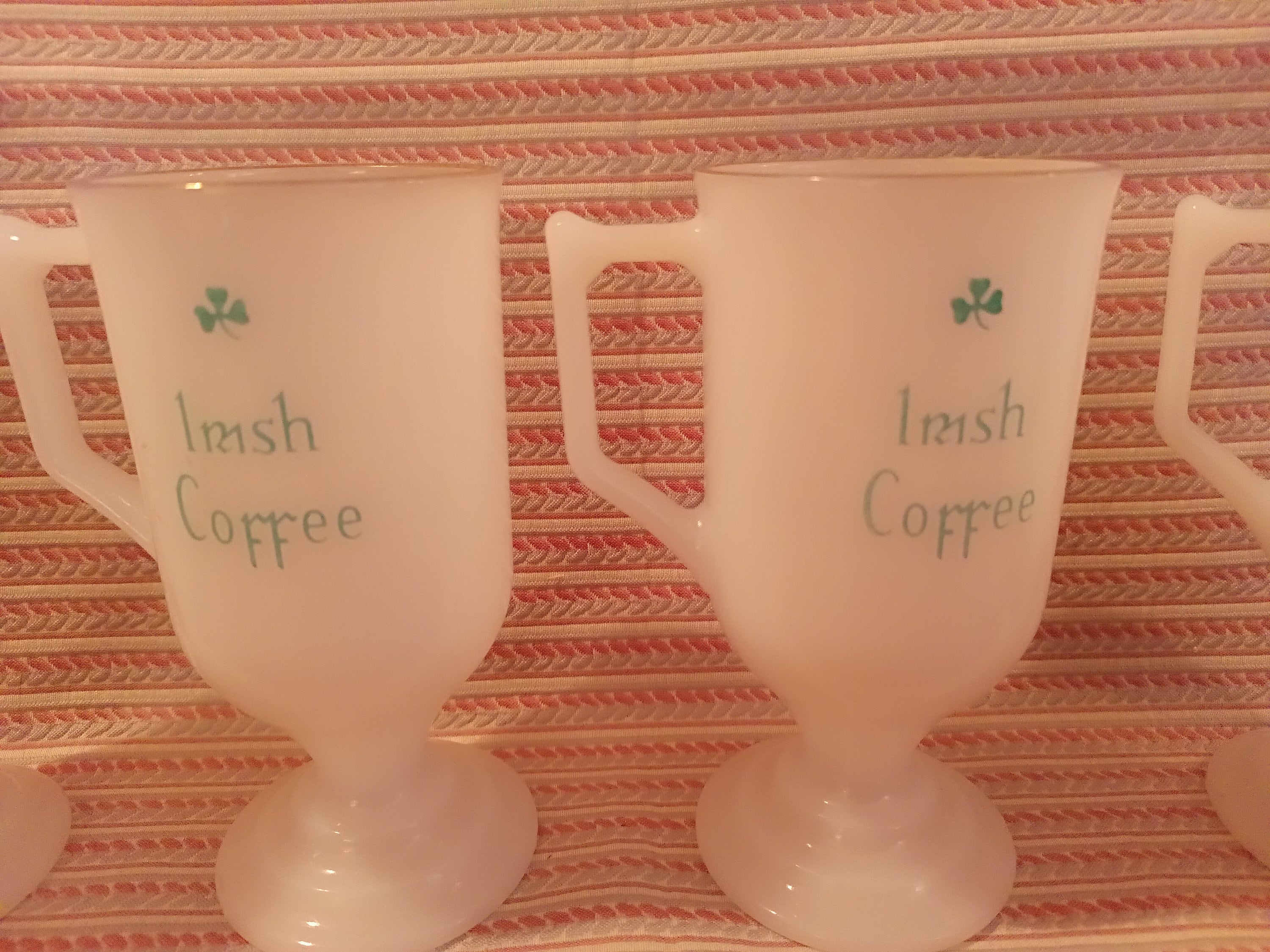 Vintage Irish Coffee Milk Glass Cup Set of 6 - Etsy