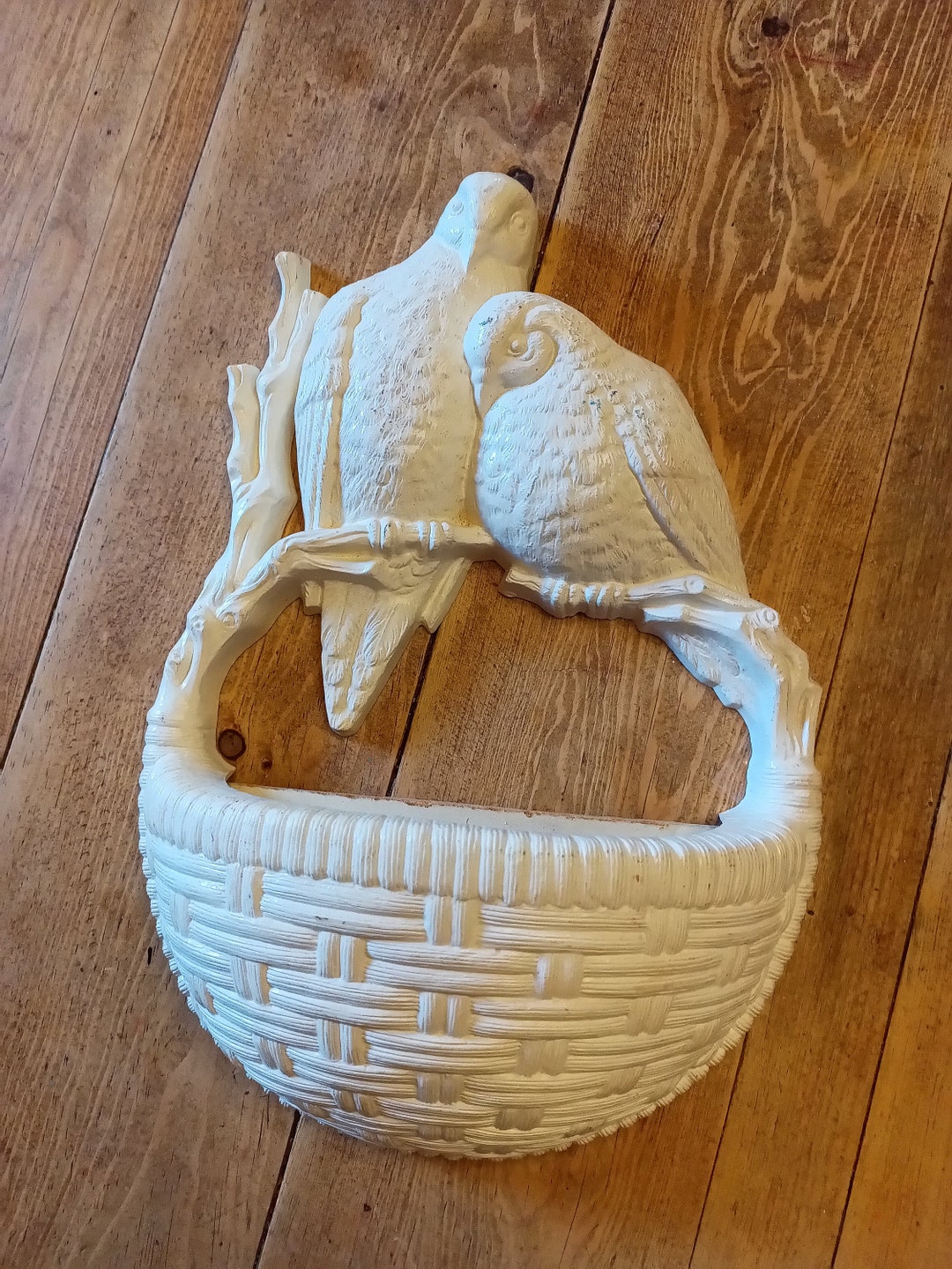 Vintage MCM Love Birds Wall Hanging Basket - Etsy
