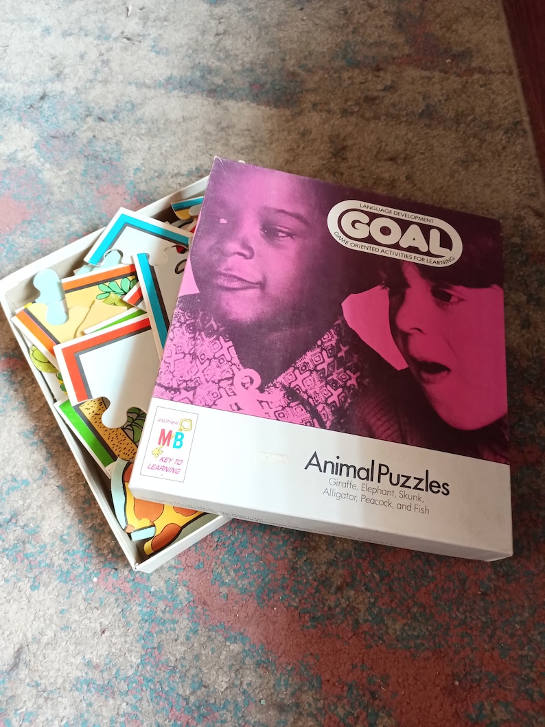 Milton Bradley GOAL Animal Puzzles Set 1972 - Etsy