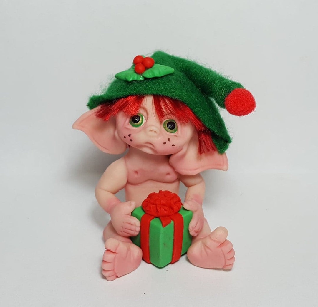 Christmas Elf Miniature, Made to Order, Handmade, Fantasy Baby - Etsy