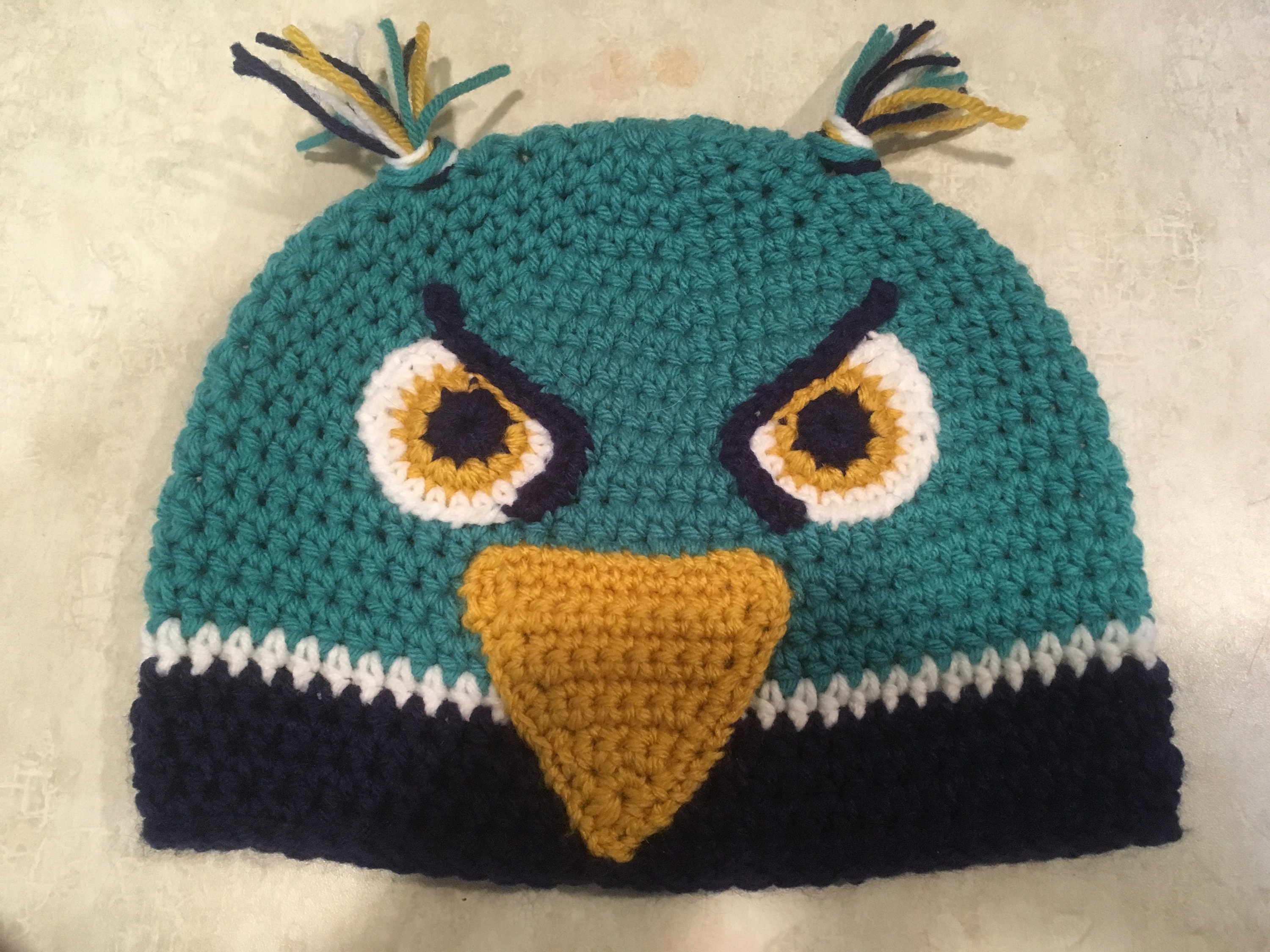 Seahawk Hat or Infinity Scarf, Uncw-themed, Hand-crocheted - Etsy