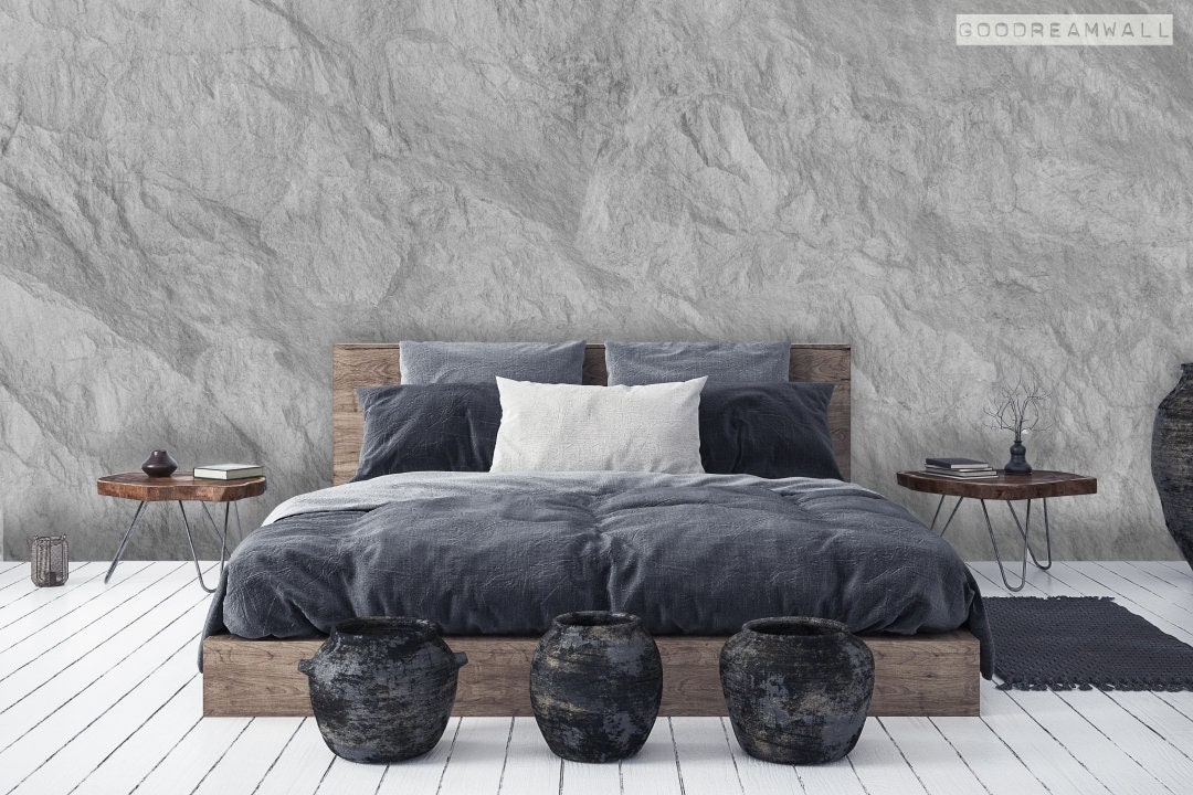 Light Gray Stone Wallpaper, Custom Size - Etsy