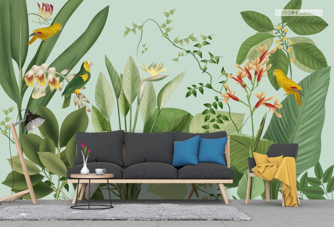 Tropical Leaves Wallpaper, Tropical Mural, Tropical Wallpapers ...